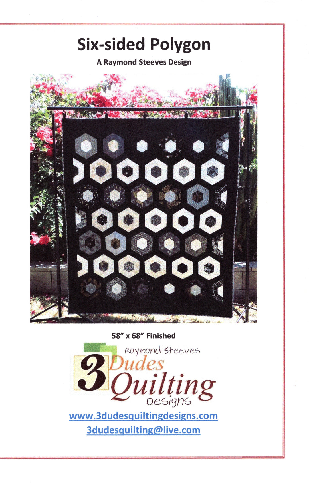 SIX-SIDED POLYGON – 3 Dudes Quilting Designs